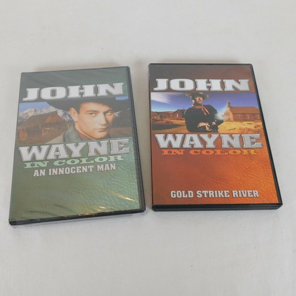 Media | 2 Movie Lot John Wayne In Color An Innocent Man Gold Strike ...